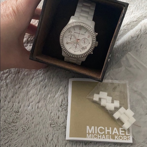 Michael Kors | Accessories | Wceramic White Michael Kors Chronograph ...